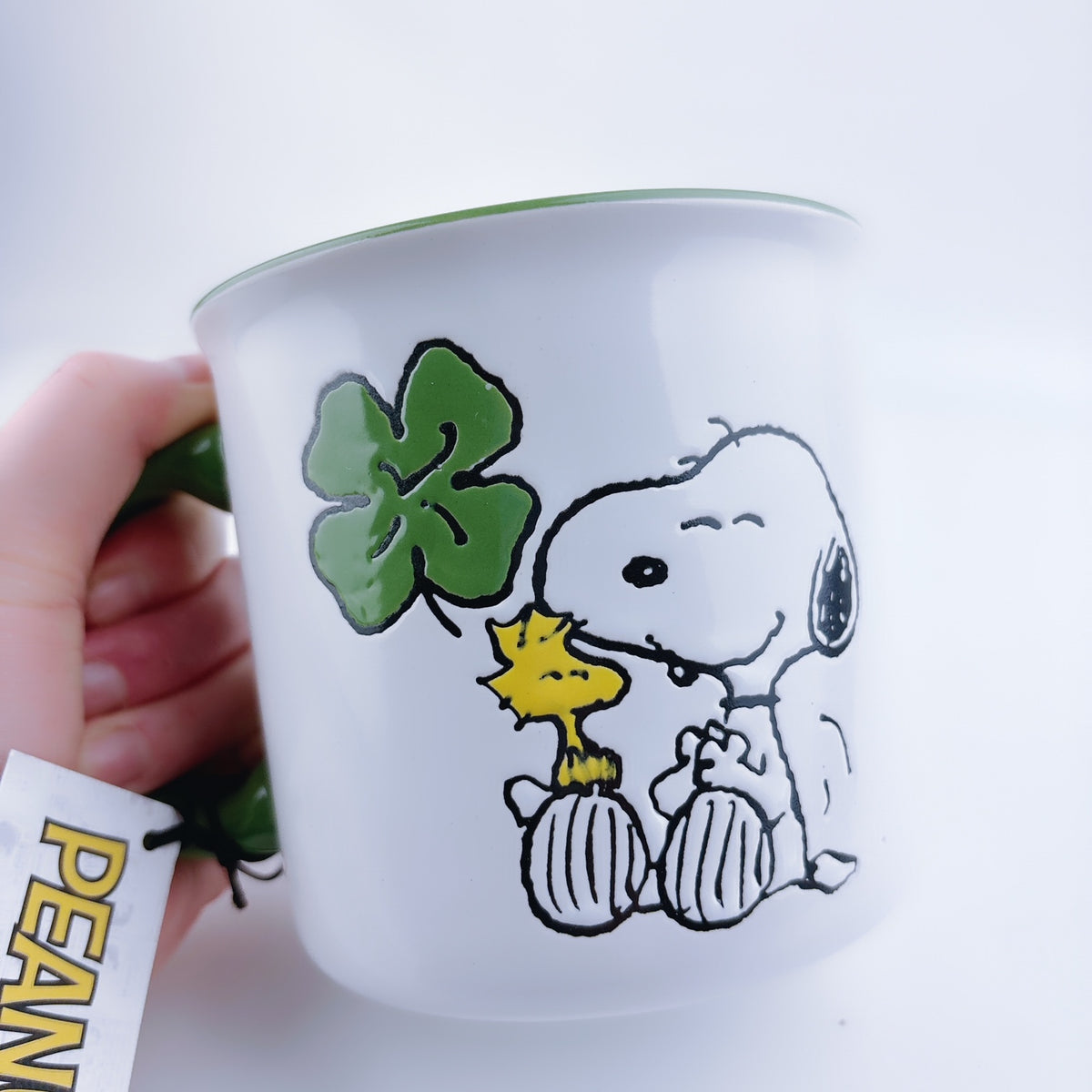 Peanuts Snoopy & Woodstock With Clover Ceramic Stoneware Mug 21 oz - G ...