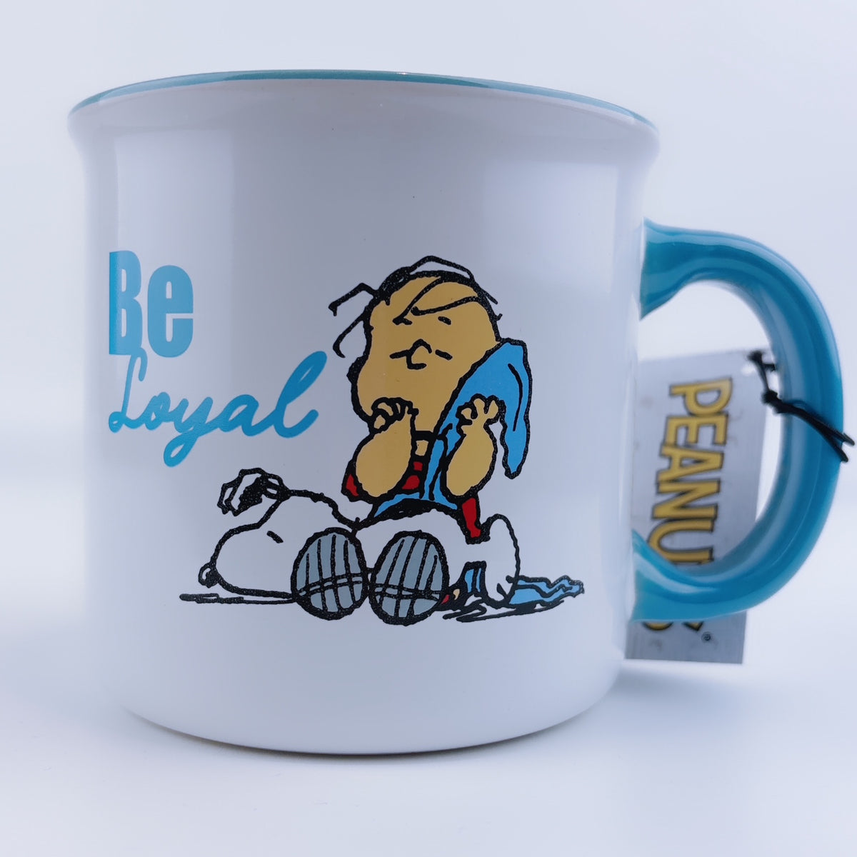 Peanuts Snoopy & Linus 'Be Loyal' Ceramic Stoneware Light Blue Mug 21 ...