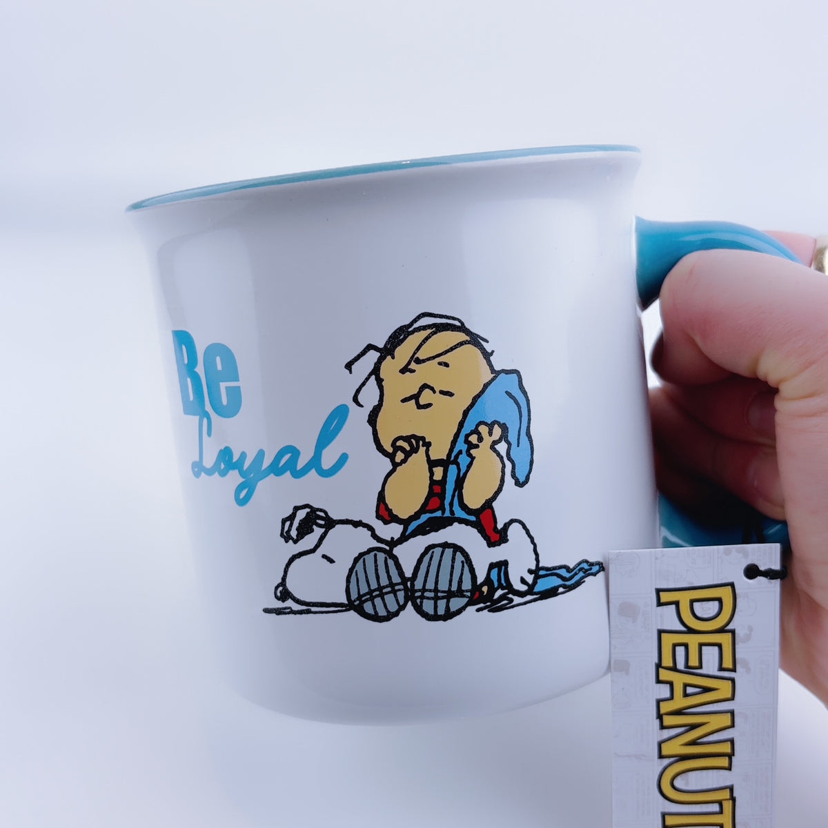 Peanuts Snoopy & Linus 'Be Loyal' Ceramic Stoneware Light Blue Mug 21 ...