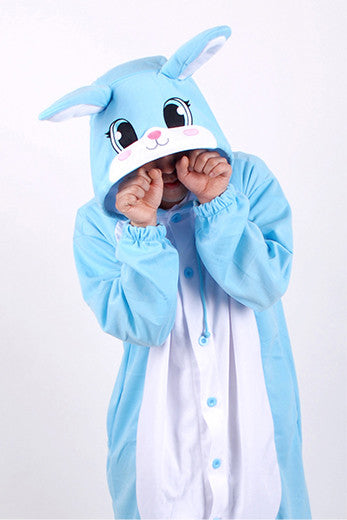 PITaPATs onesie animal jumpsuit costume - long sleeve blue rabbit – Pit ...