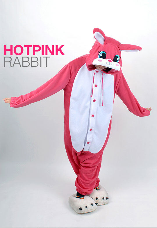 PITaPATs kids onesie animal jumpsuit costume - long sleeve pink rabbit ...