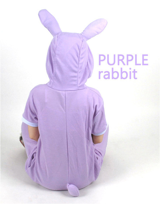 PITaPATs onesie animal jumpsuit costume - short sleeve purple rabbit ...