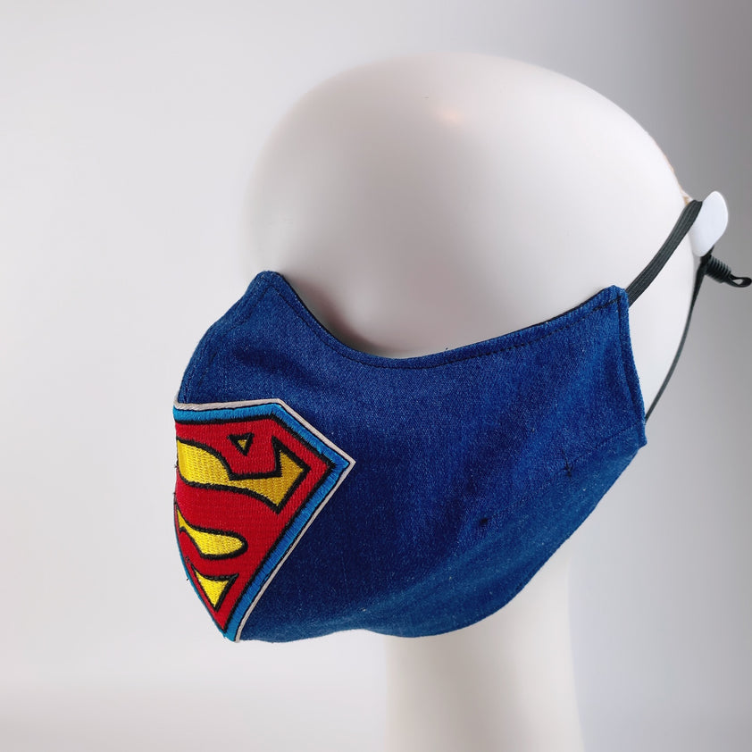 Mask 4 Protect Face Mask Superman Insignia Denim – Pit-a-Pats.com