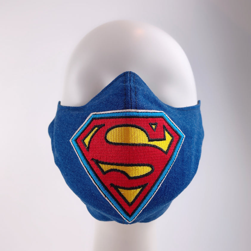 Mask 4 Protect Face Mask Superman Insignia Denim – Pit-a-Pats.com