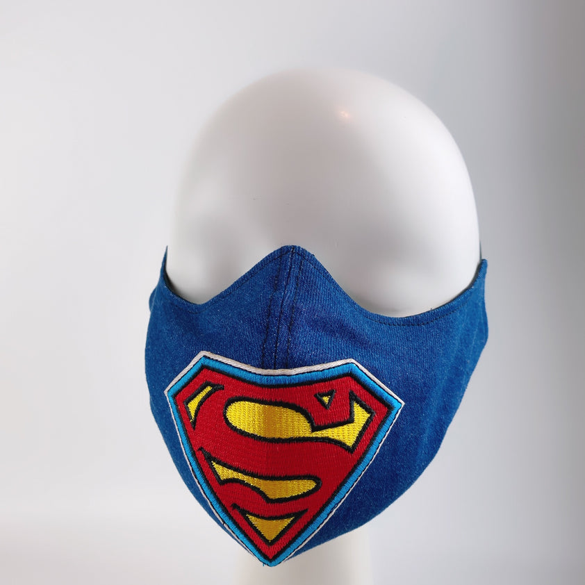 Mask 4 Protect Face Mask Superman Insignia Denim – Pit-a-Pats.com