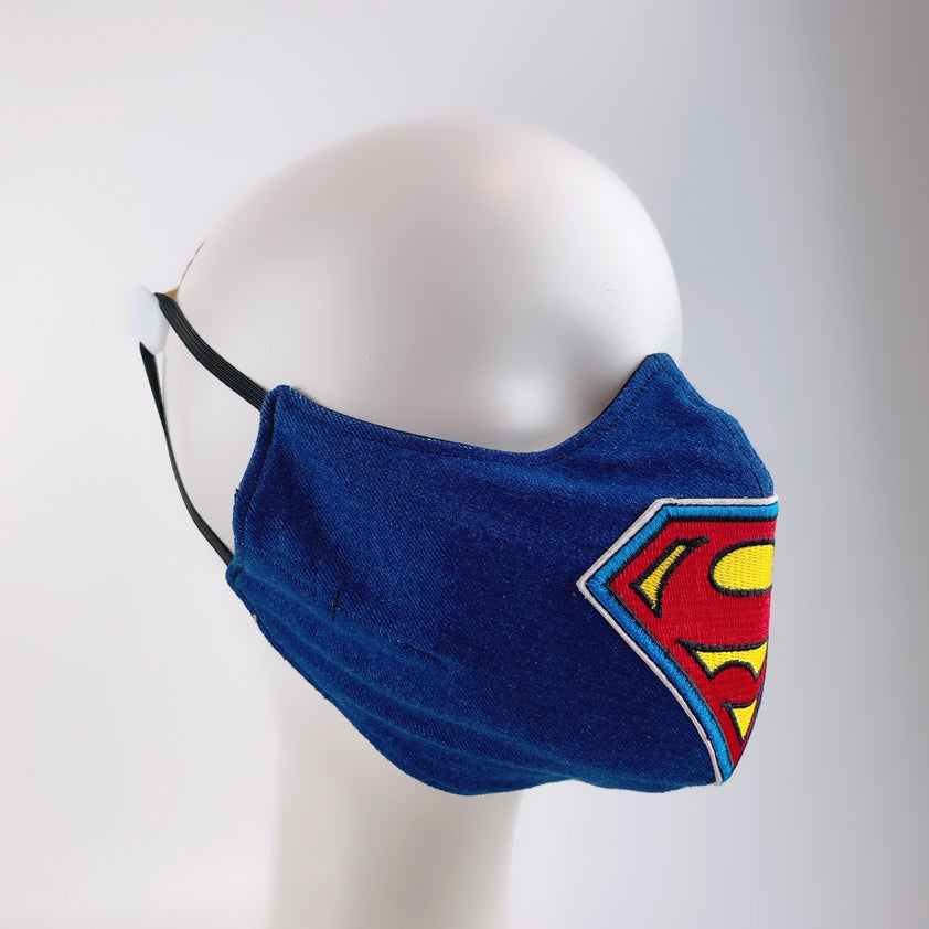 Mask 4 Protect Face Mask Superman Insignia Denim – Pit-a-Pats.com