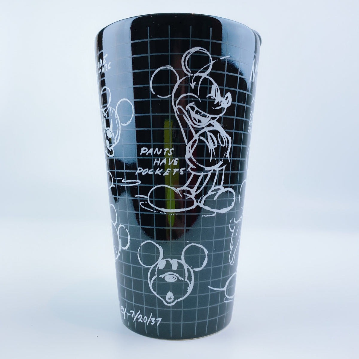 Zrike Disney® Sketch book Mickey Mouse Black Mug 18oz. with Lid top ...