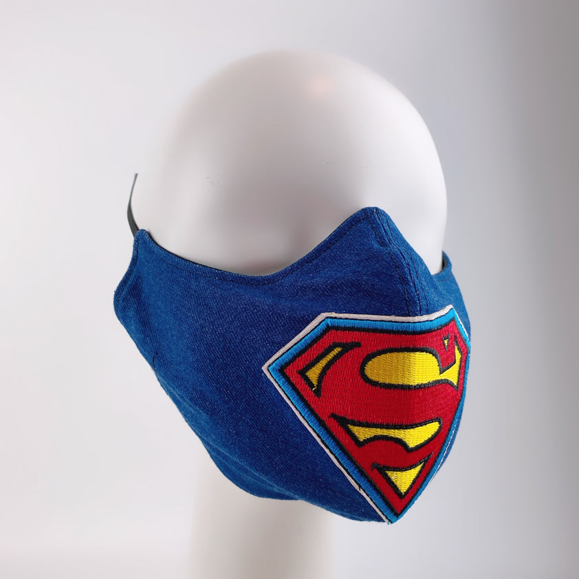 Mask 4 Protect Face Mask Superman Insignia Denim – Pit-a-Pats.com