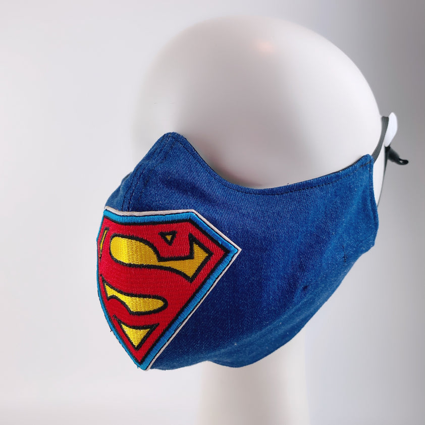 Mask 4 Protect Face Mask Superman Insignia Denim – Pit-a-Pats.com