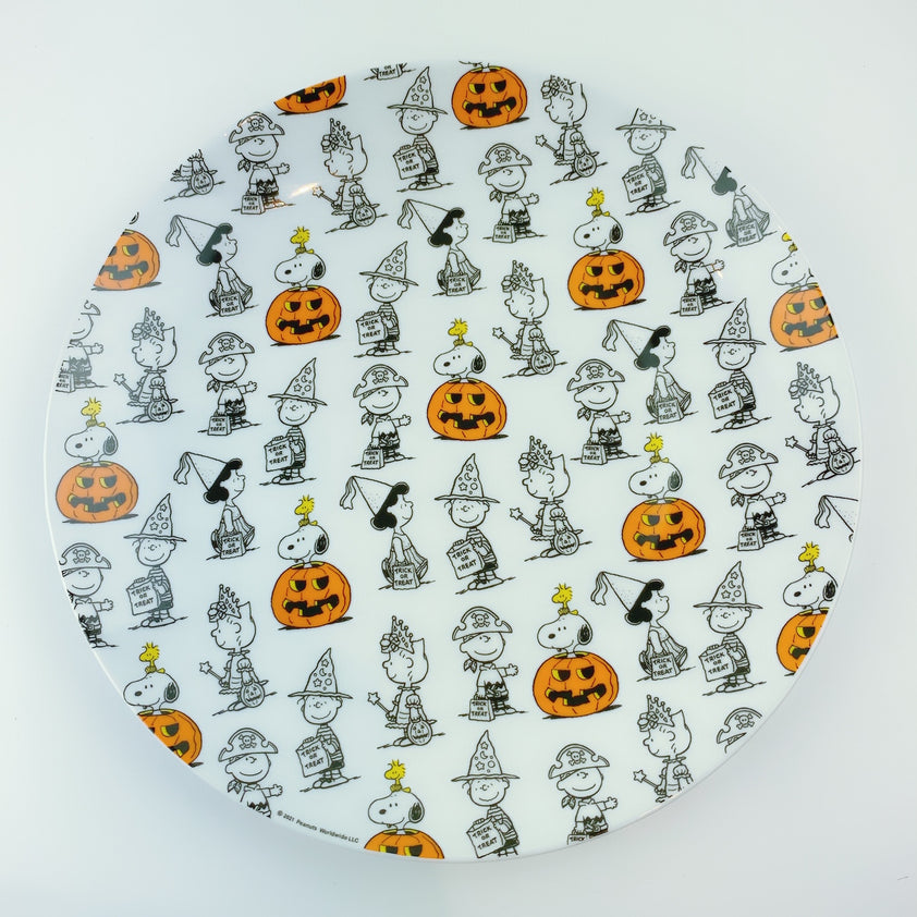 Peanuts Charlie Brown & Friends & Snoopy Great Pumpkin Halloween Plate ...