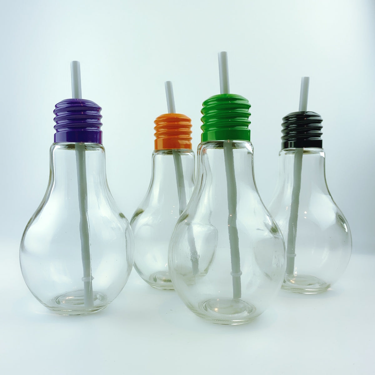 Harvest Parade Light Bulb Shaped Glass Bottle Drinking Glasses With St ...