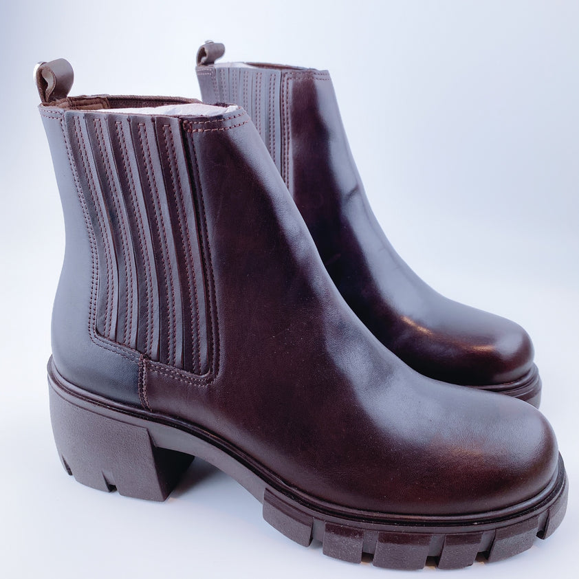 Steve Madden Rankel Made In Brazil Leather Lug Boots - Brown – Pit-a ...