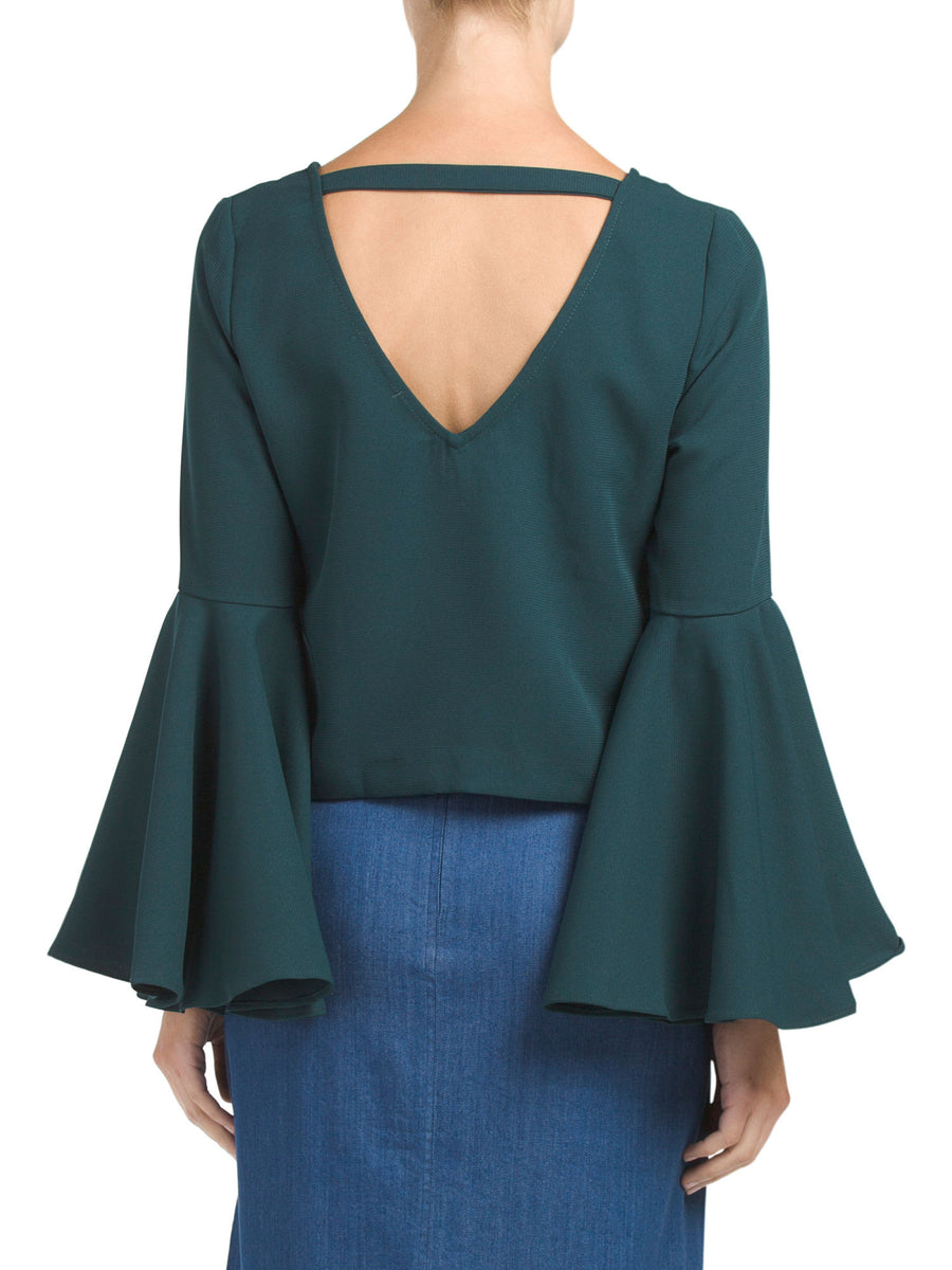 INA Bell Sleeve Open Back Kelly Green Top – Pit-a-Pats.com